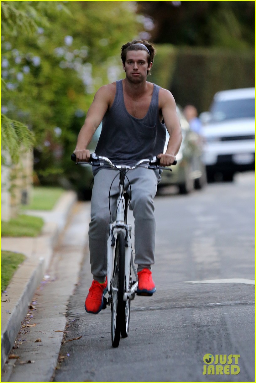 Patrick Schwarzenegger looking hot riding his bike in California 5/30 ...